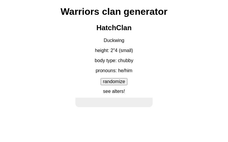 Warriors clan generator