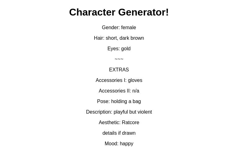 Character Generator!