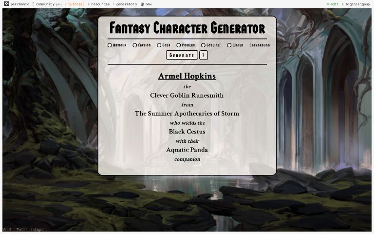 Fantasy Character Generator