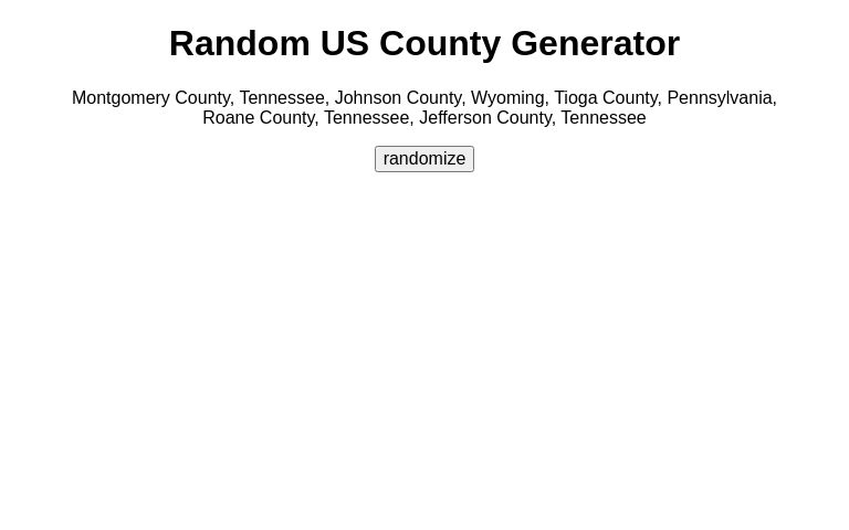 Random US County Generator