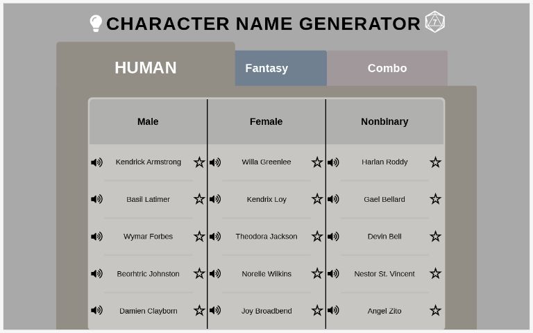 Character Name Generator