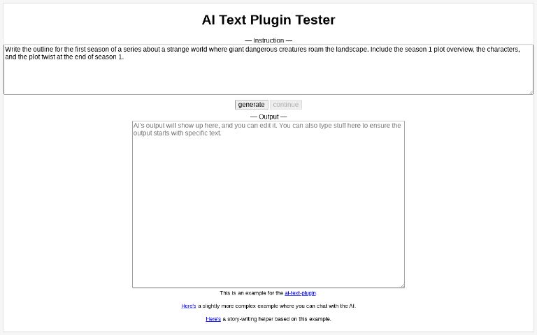 AI Text Plugin Tester