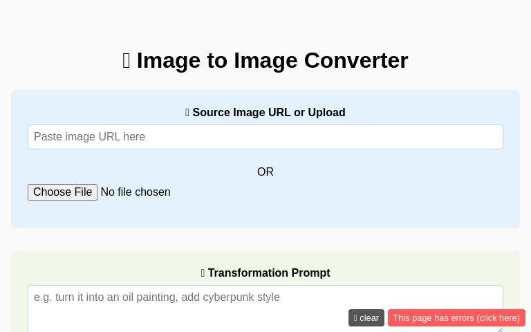 🔄 Image to Image Converter ― Perchance Generator