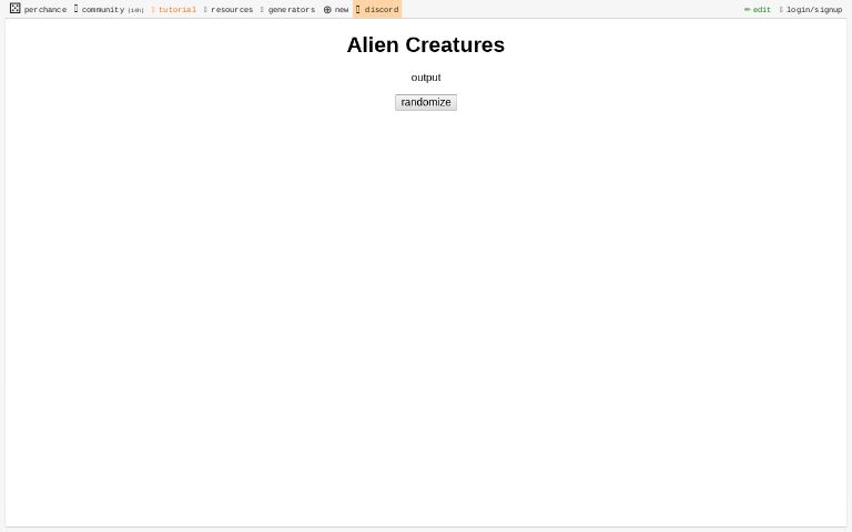 Alien Creatures ― Perchance Generator