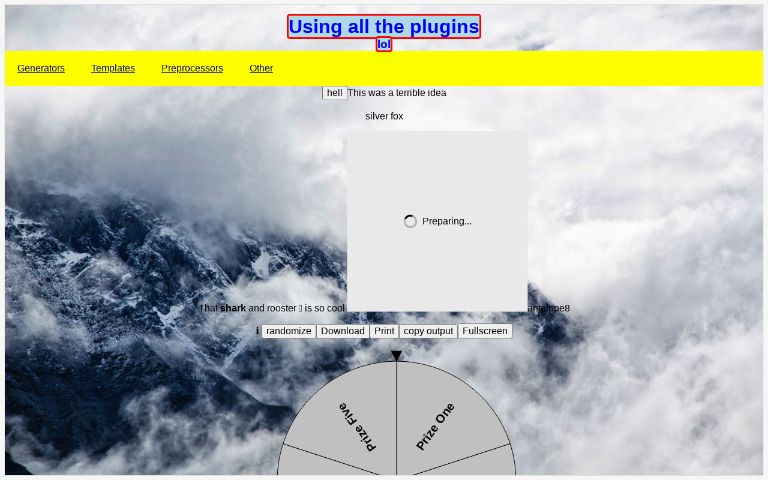 Using all the plugins ― Perchance Generator