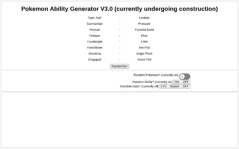 Pokemon Ability Generator V3.0 (currently undergoing construction)