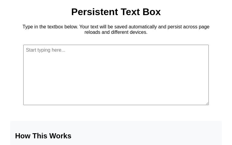 Persistent Text Box ― Perchance Generator