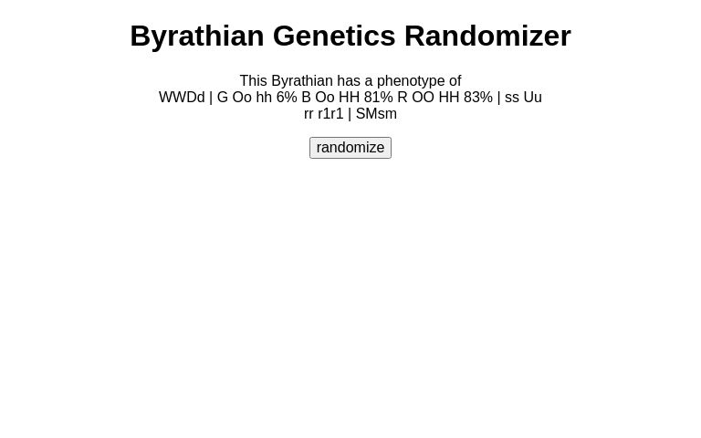 Byrathian Genetics Randomizer ― Perchance Generator