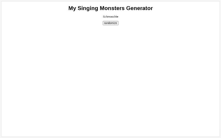 My Singing Monsters Generator
