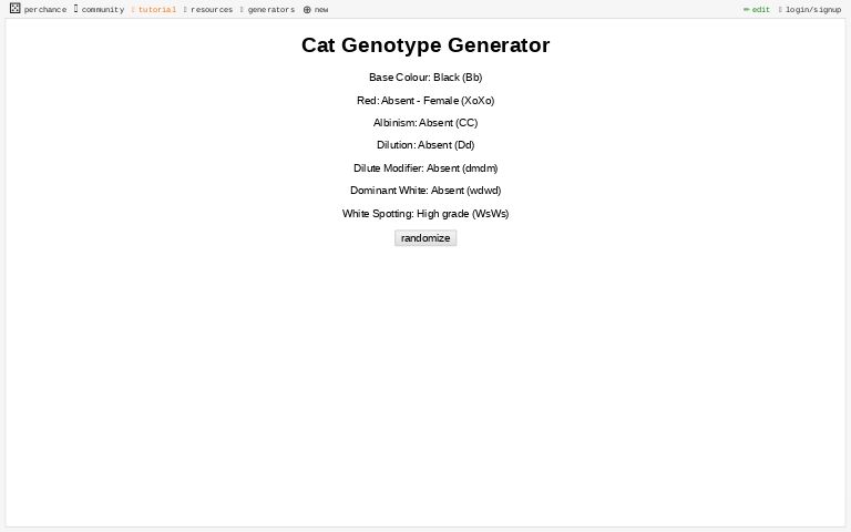 Cat Genotype Generator