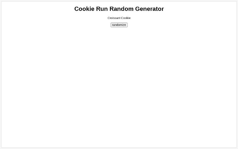 Cookie Run Random Generator