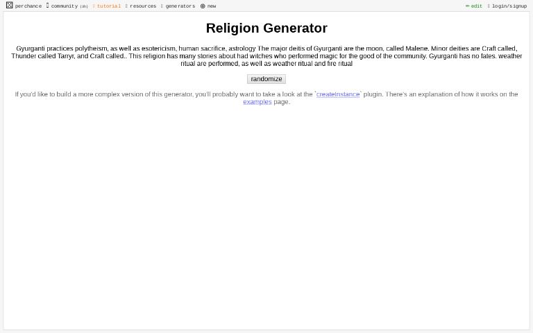 Religion Generator