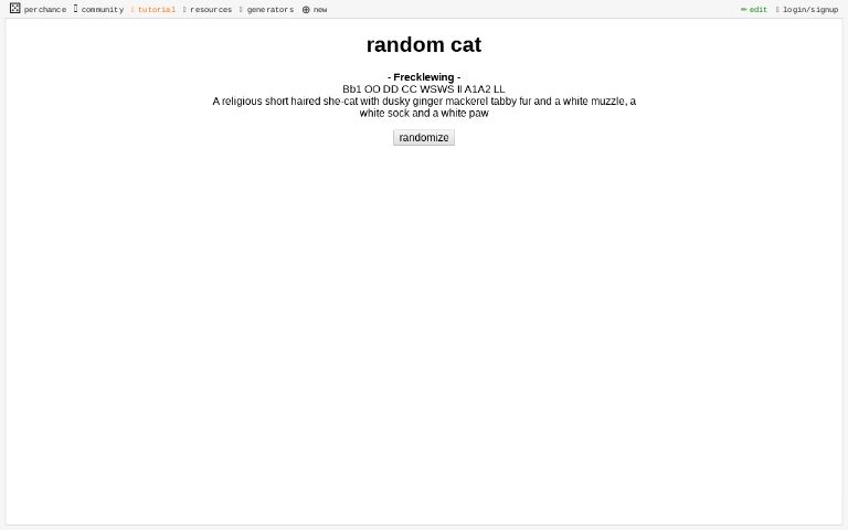 random cat ― Perchance Generator