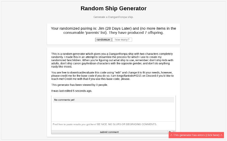 Random Ship Generator
