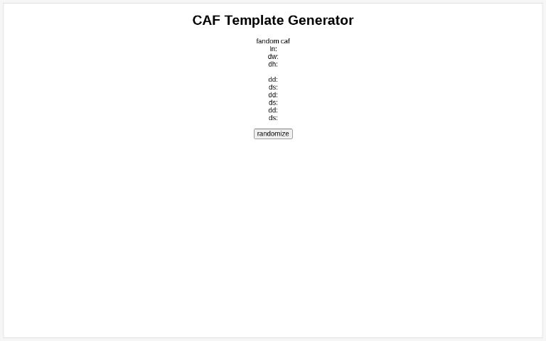 CAF Template Generator
