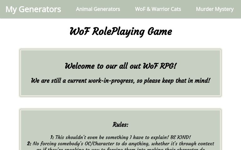 Wings of Fire RP ― Perchance Generator