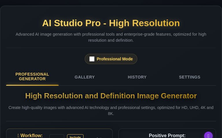 AI Studio Pro - High Resolution ― Perchance Generator