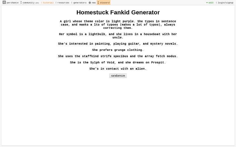 Homestuck Fankid Generator