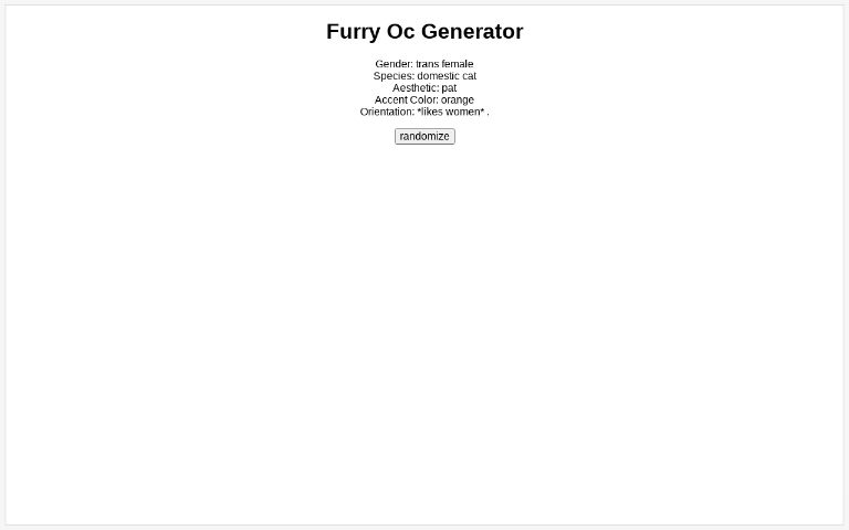 Furry Oc Generator