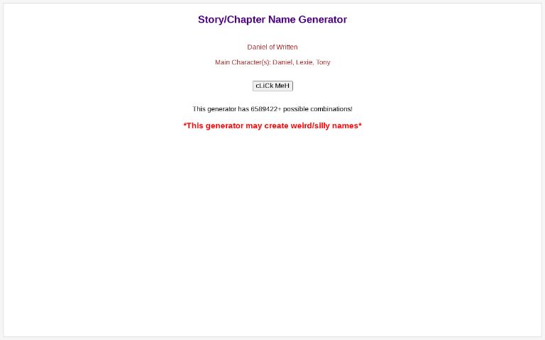 Story/Chapter Name Generator