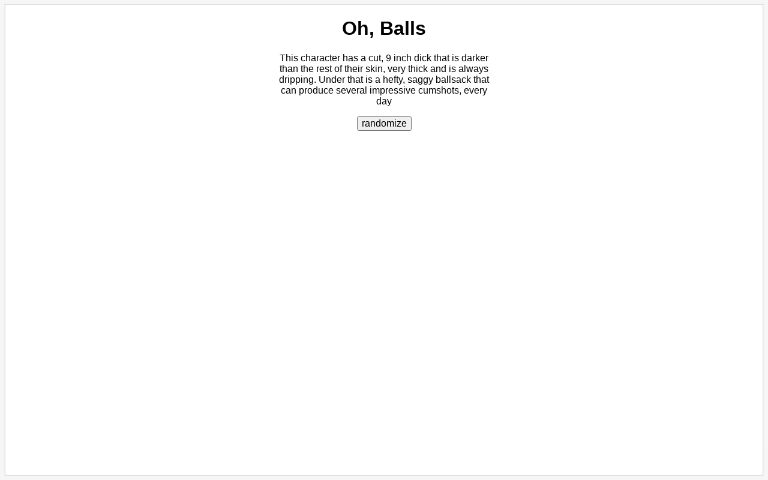 Oh, Balls ― Perchance Generator