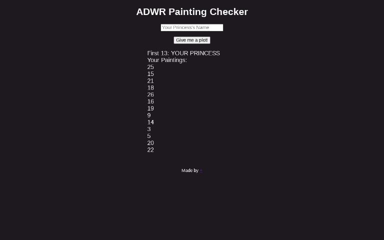 ADWR Painting Checker ― Perchance Generator