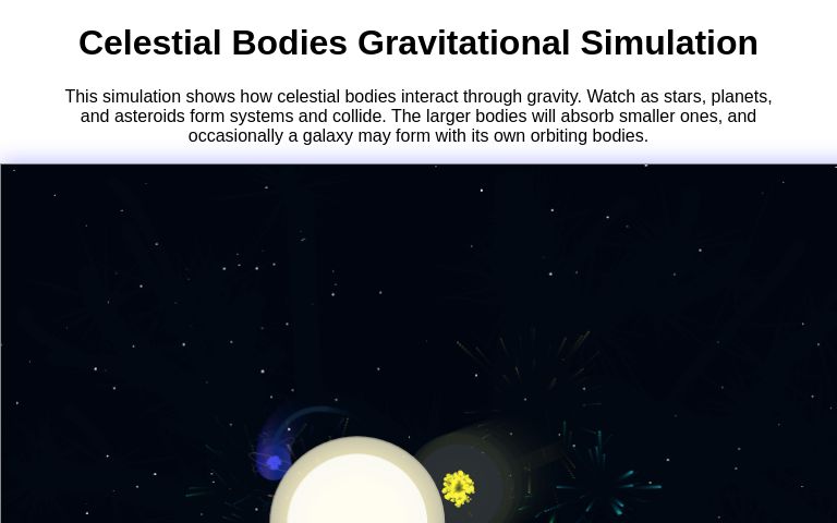 Celestial Bodies Gravitational Simulation ― Perchance Generator