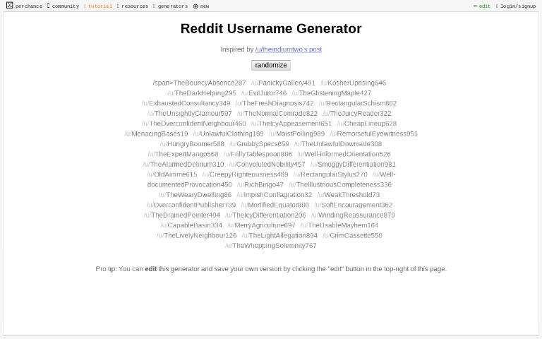 Reddit Username Generator
