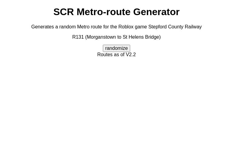 SCR Metro-route Generator