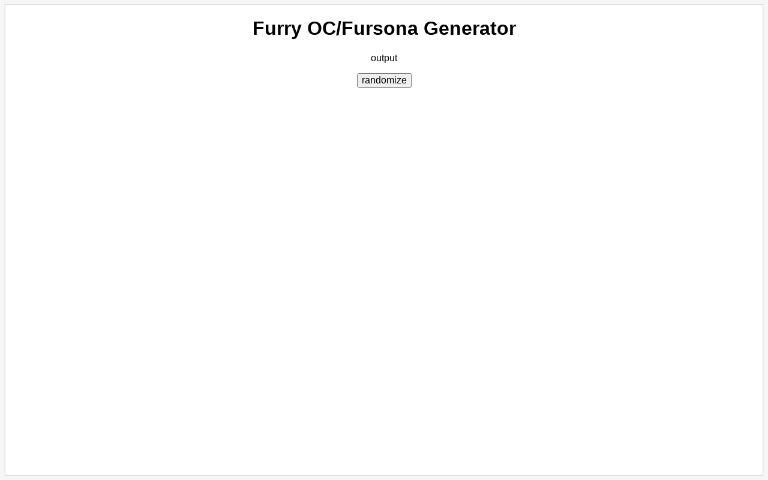 Furry OC/Fursona Generator