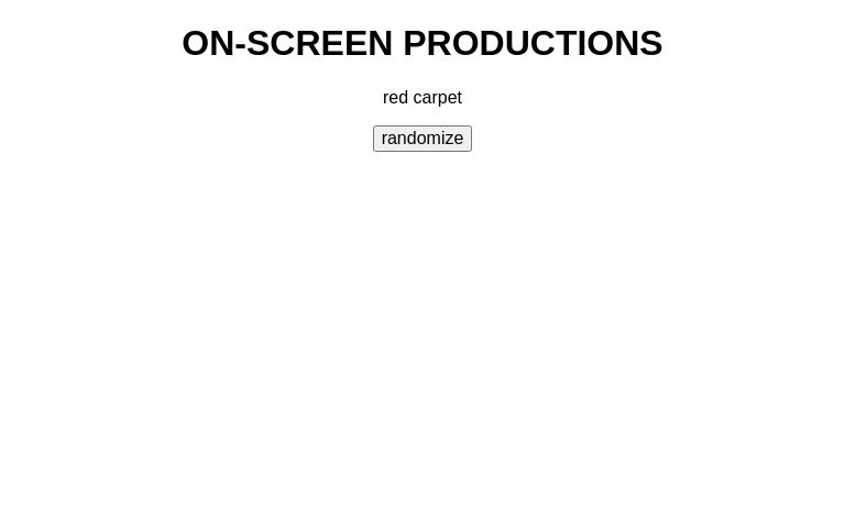ON-SCREEN PRODUCTIONS ― Perchance Generator
