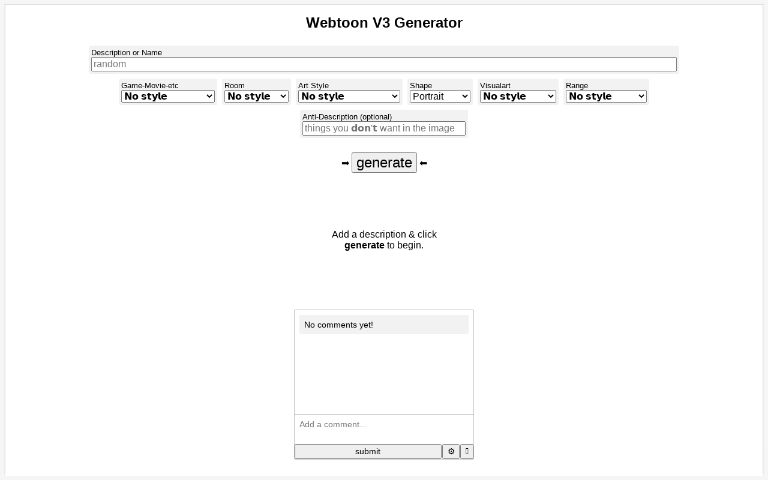 Webtoon V3 Generator