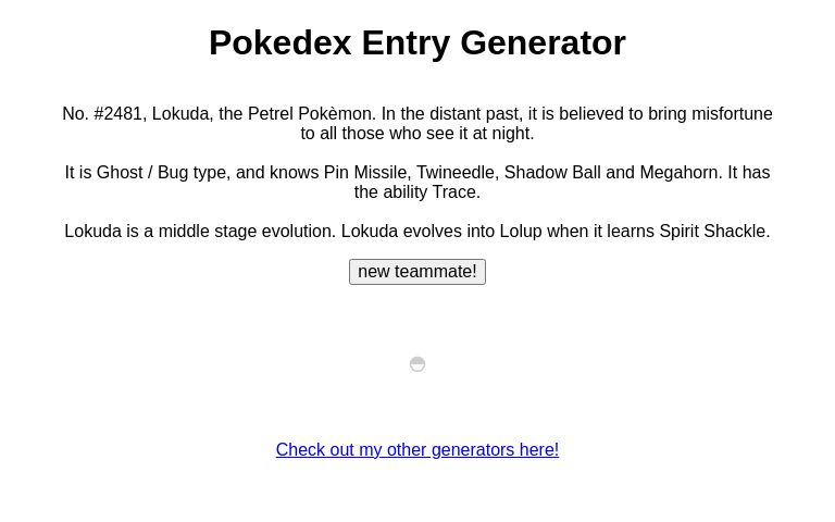 Pokedex Entry Generator