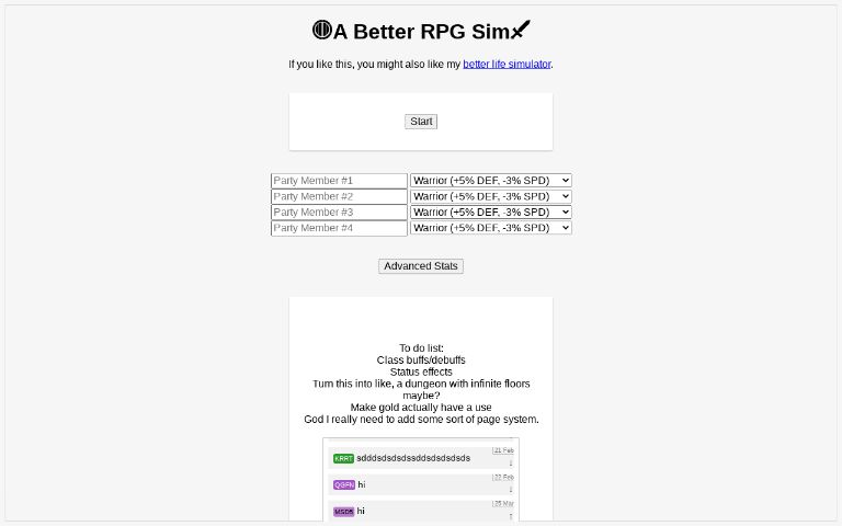 A Better RPG Simulator ― Perchance Generator