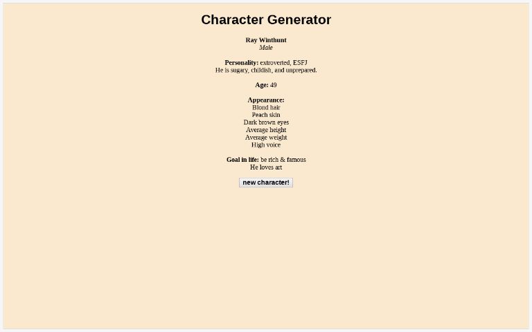 Character Generator