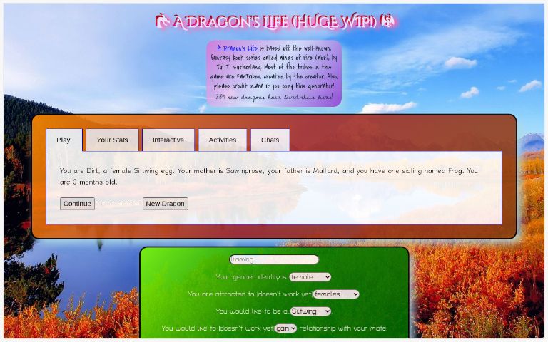 A Dragon's Life (HUGE WIP!) ― Perchance Generator