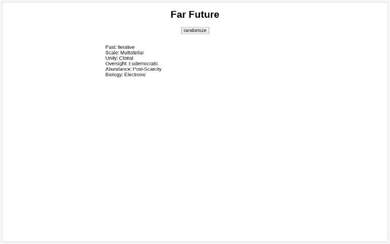 Far Future ― Perchance Generator