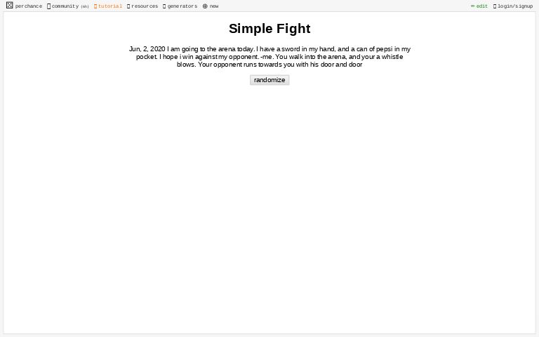 Simple Fight ― Perchance Generator