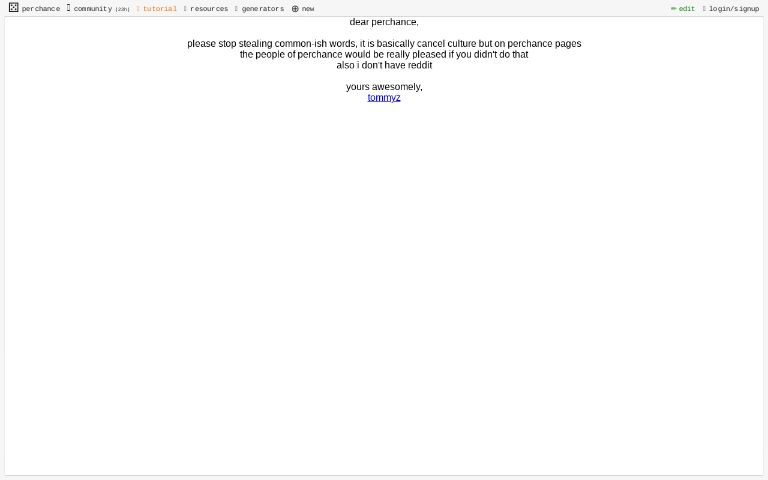 A Letter To Perchance ― Perchance Generator