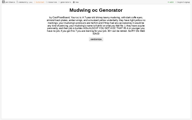 Mudwing oc Genorator ― Perchance Generator