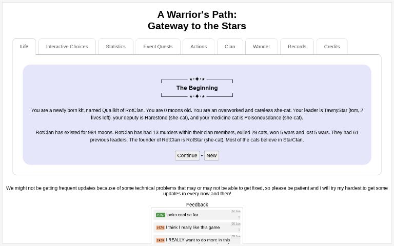A Warrior's Path ― Perchance Generator