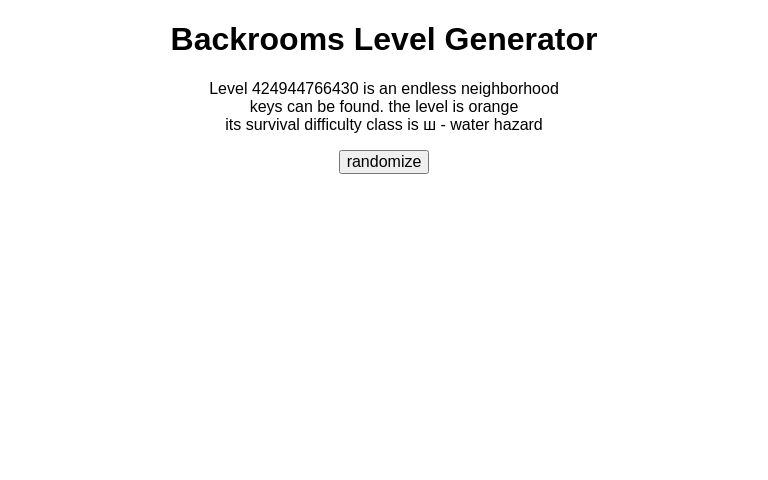 Backrooms Level Generator