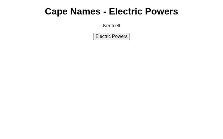 Cape Names - Electric Powers ― Perchance Generator