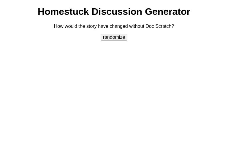 Homestuck Discussion Generator