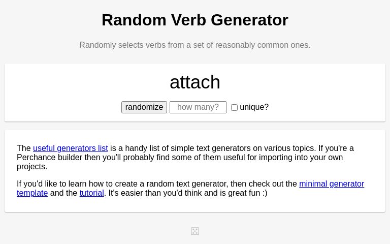 Random Verb Generator