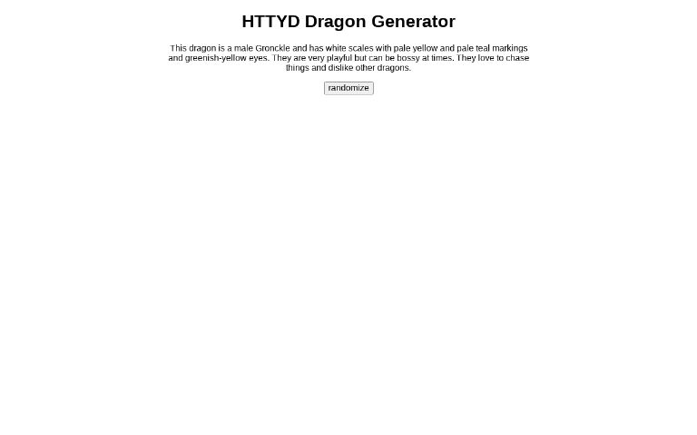 HTTYD Dragon Generator