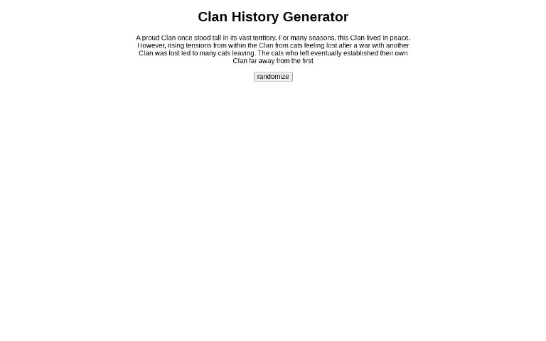 Clan History Generator