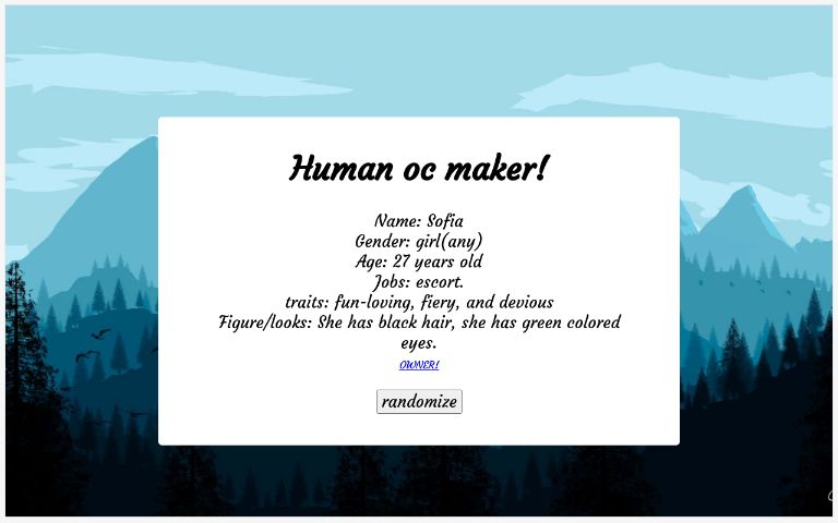 Human oc maker! ― Perchance Generator