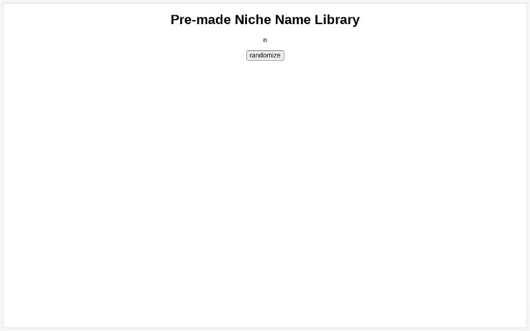Pre-made Niche Name Library ― Perchance Generator