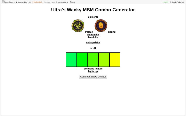 Ultra's Wacky MSM Combo Generator